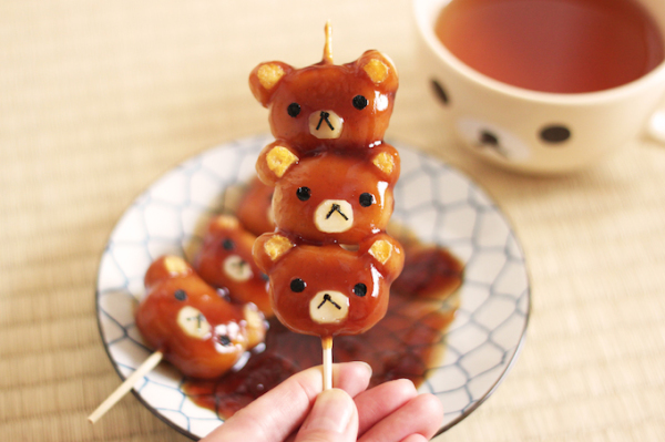 How to make Rilakkuma Mitarashi Dango | Yukitchen